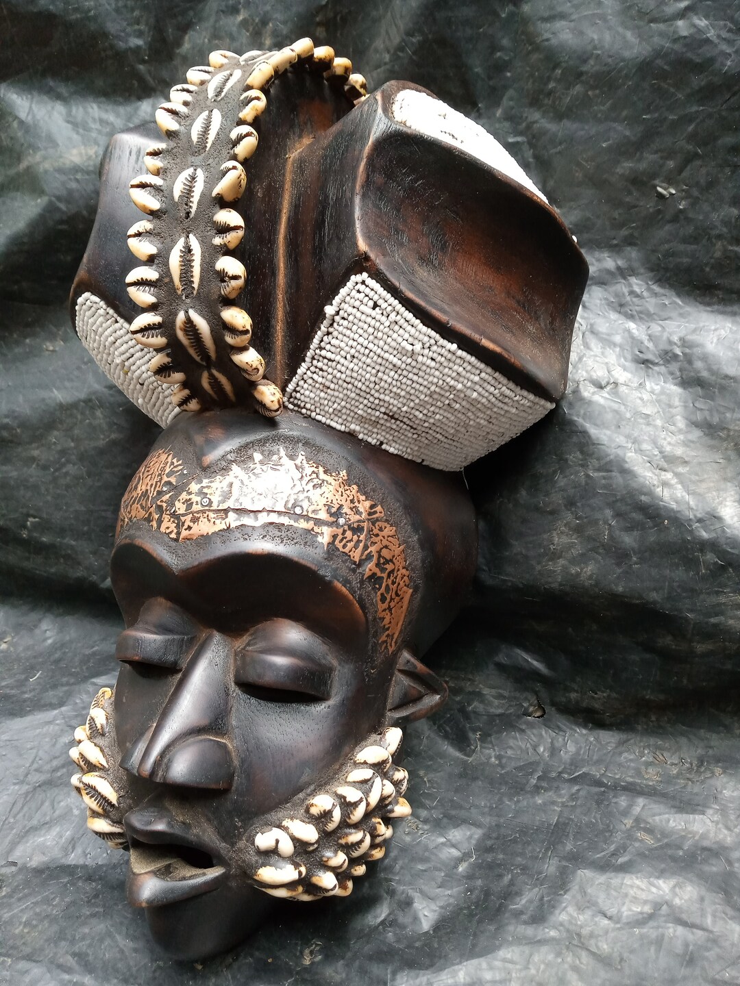 Vintage Style Punu Tribe Bearded Man Mask DRC Africa Congo Original ...