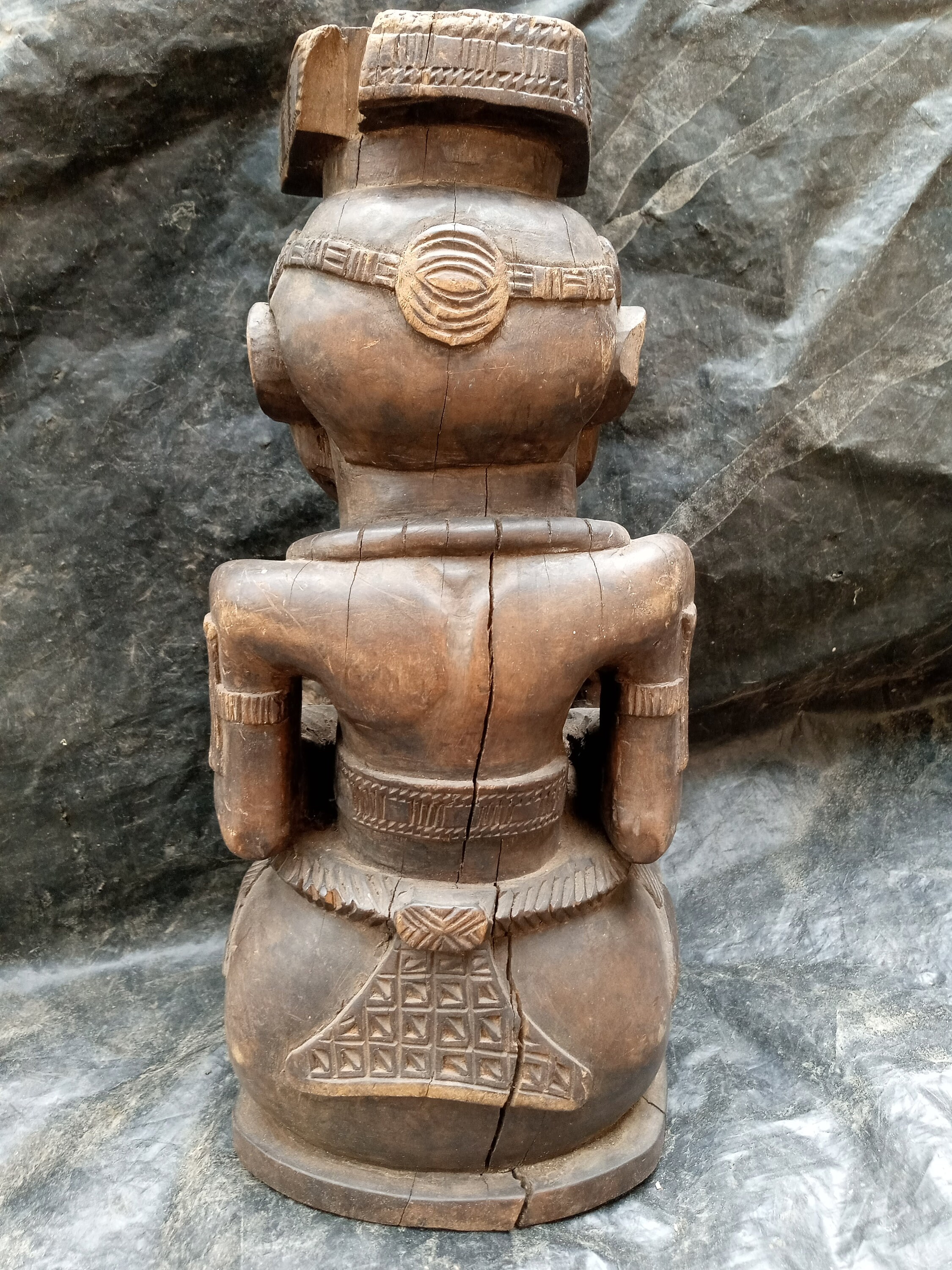 Congo Bakuba "king Statue" DRC Africa Original Art Carving Antique ...