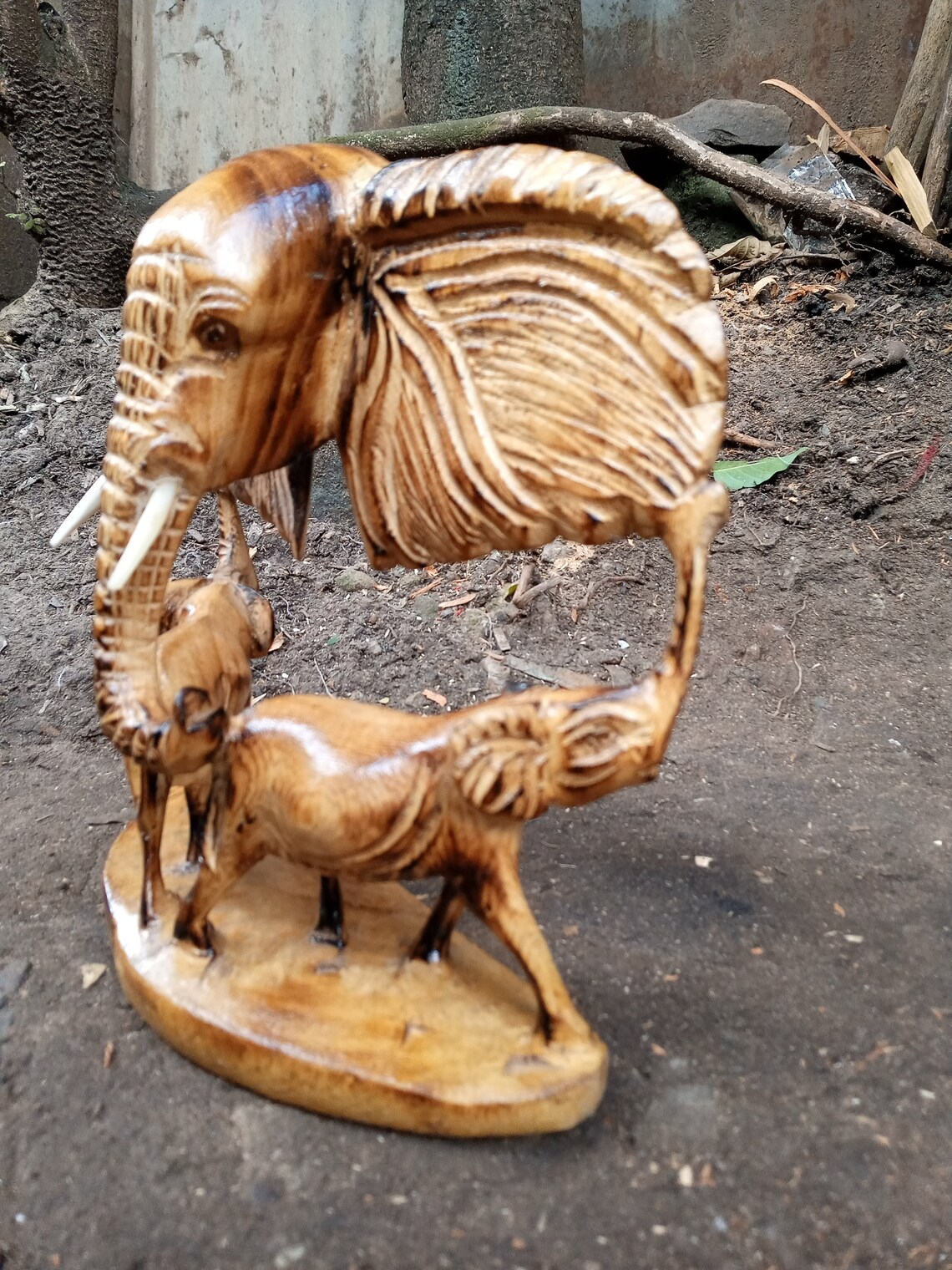 Kamba Tribal Plaque Elephant Mask Kenya Africa Olivewood Carving ...