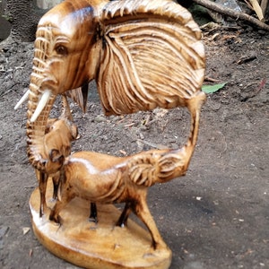 Kamba Tribal Plaque Elephant Mask Kenya Africa Olivewood Carving ...