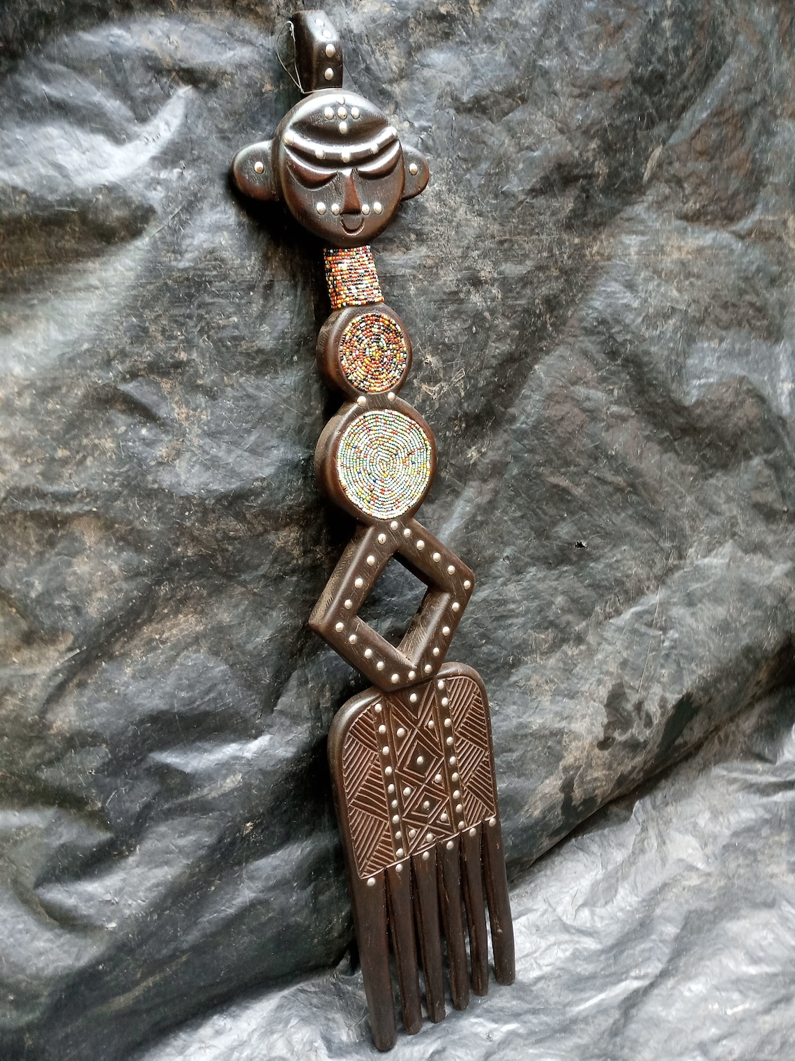 Pende Tribe fertile Woman Hair Pick Art Handcarved - Etsy