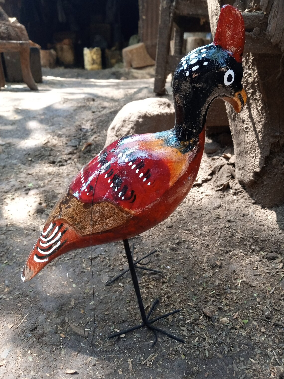 Live Edge Tropical Bird Original Kamba Tribe Hanging Table | Etsy