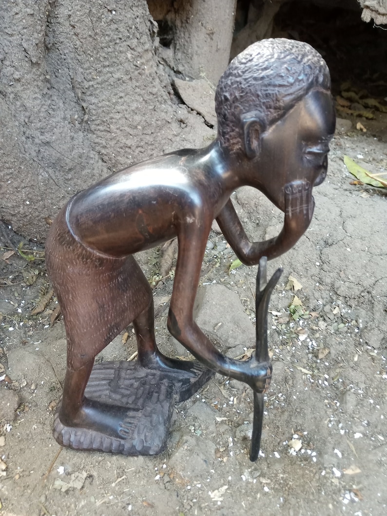 Maasai Elder Carved Blackwood Rosewood Original Kamba Tribal Art Kenya ...
