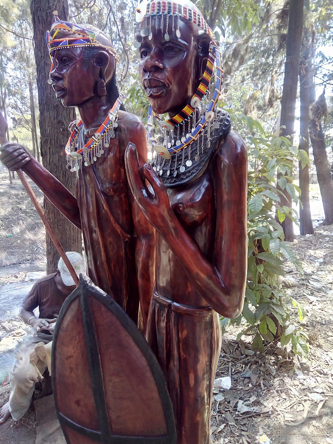 Set of 1or2 Solid Rosewood Maasai Husband & Wife Statues Kenya Africa ...