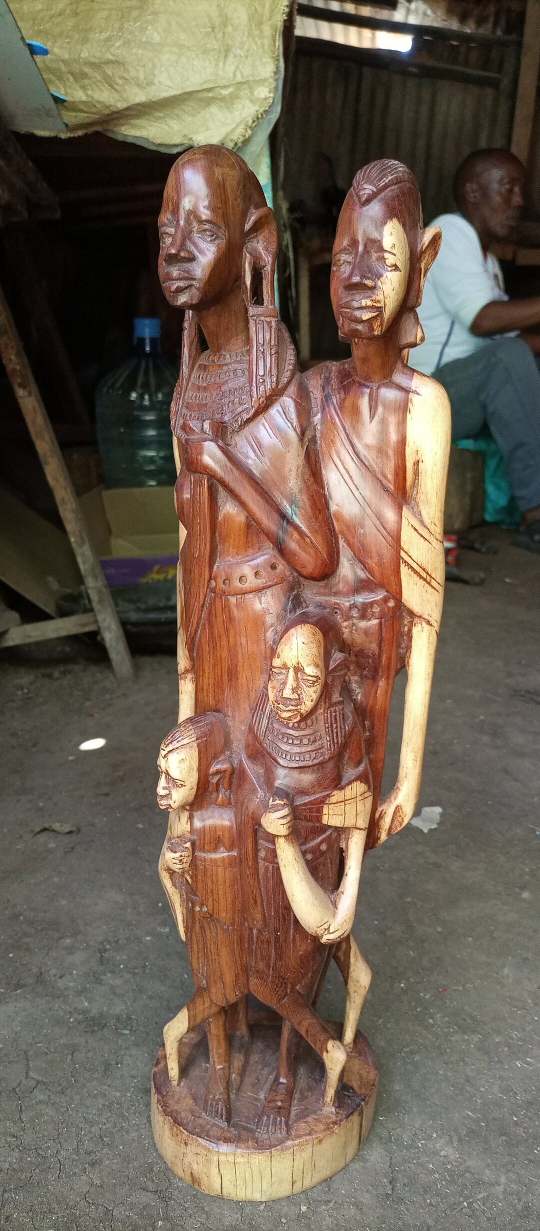 Rosewood Maasai Family of 4 Original Kamba Tribe Art Kenya Africa Floor ...