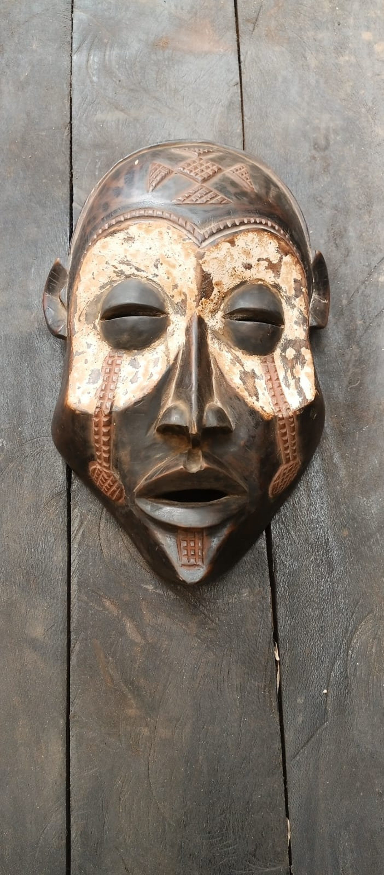 Original Chokwe Tribe Vintage Tribal Mask DRC Africa Primitive Wood Art ...