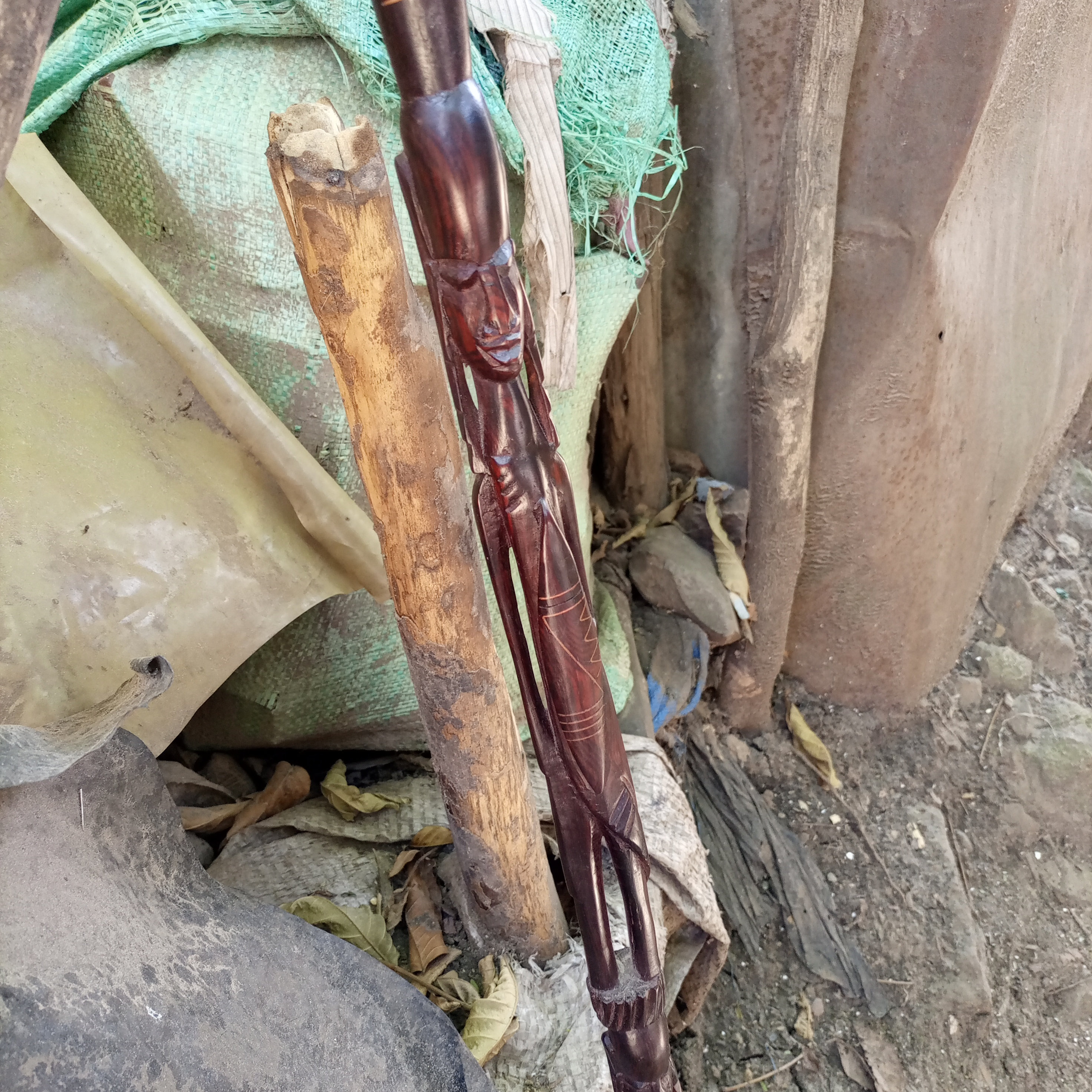 Original African Blackwood & Iron Art Walking Stick Cane Handmade ...