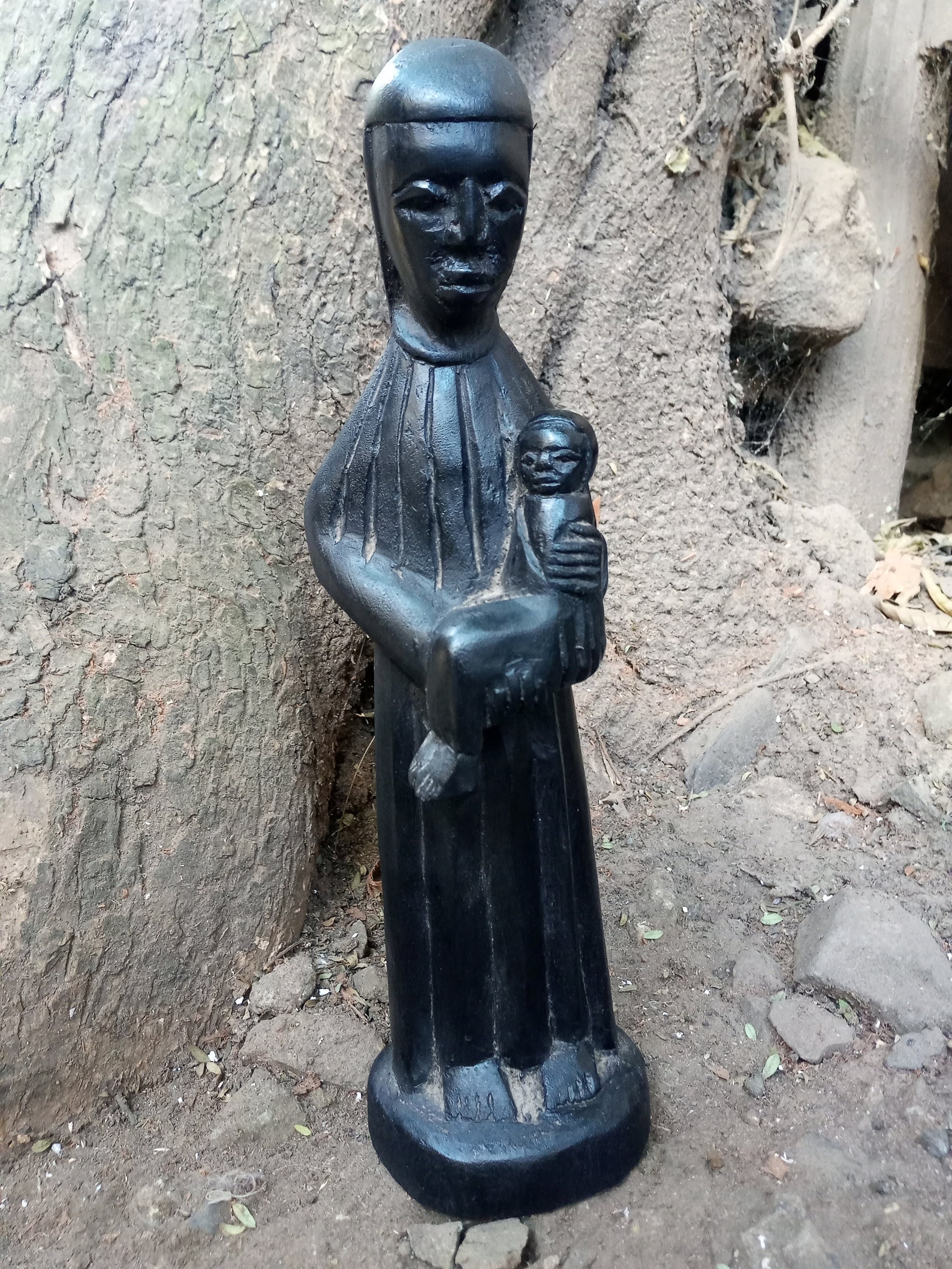 Carved Jacaranda Wood baby Jesus & Mary Original - Etsy