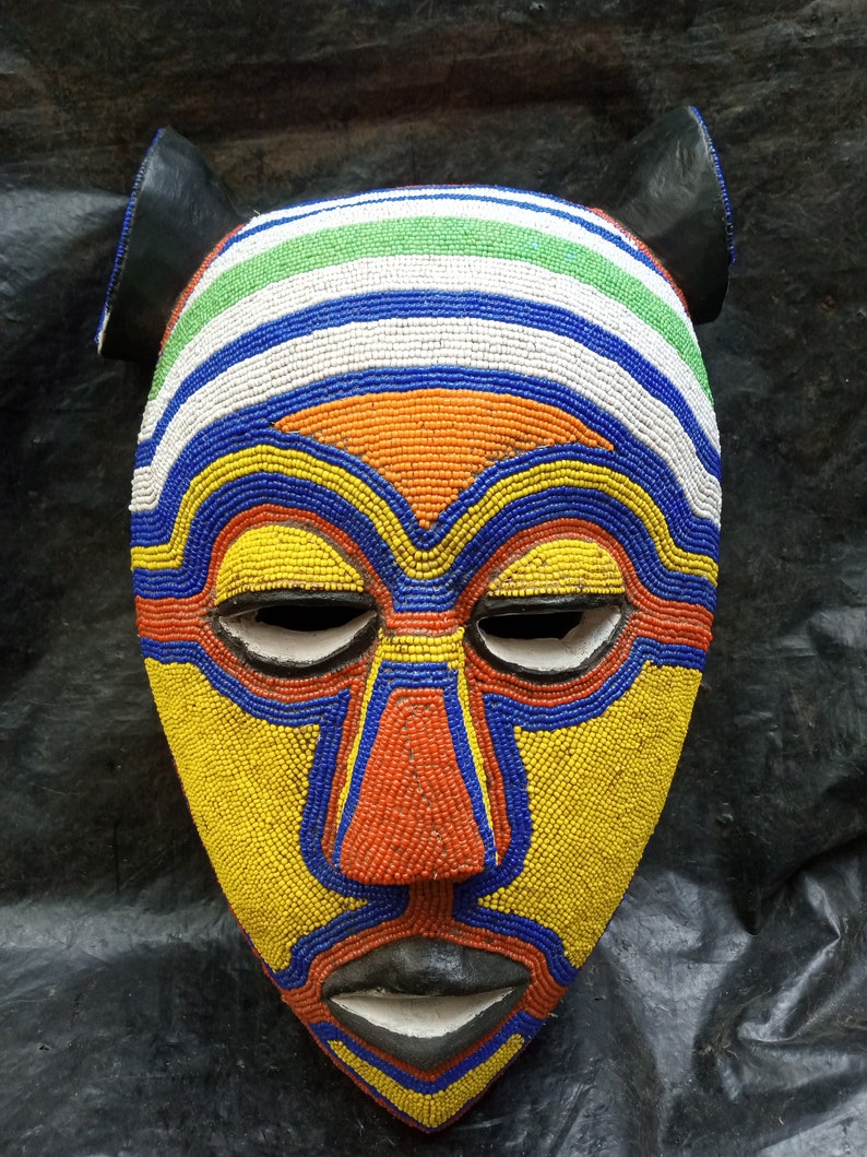 Beaded Pende Tribal Mask DRC Africa Decorative Original Wood - Etsy
