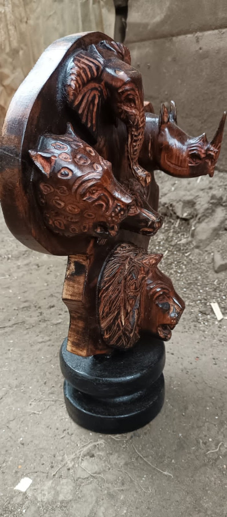 Carved Wood Big 5 Animals Original Kamba Art Kenya Africa | Etsy