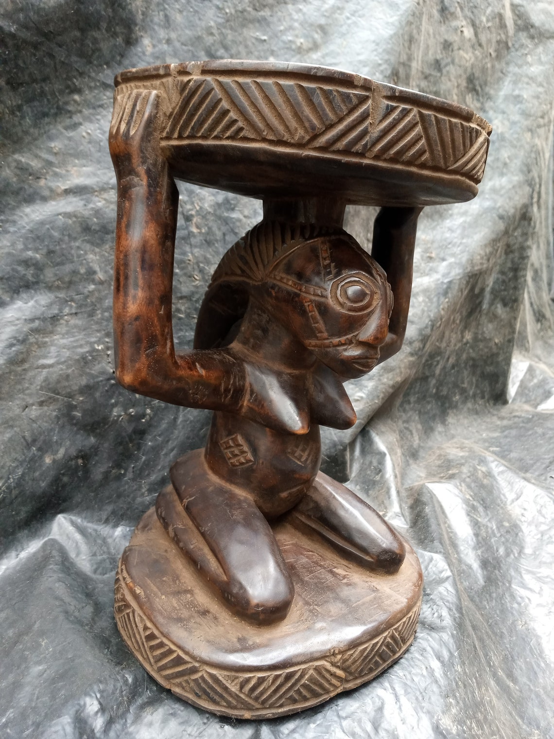 DRC Tabwa Tribe Stool Chair Handcarved Solid 1-piece Hardwood - Etsy