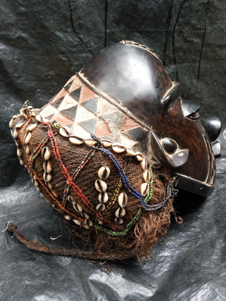 Original Pende Tribe Vintage Tribal Mask Cowry Shells Beads | Etsy