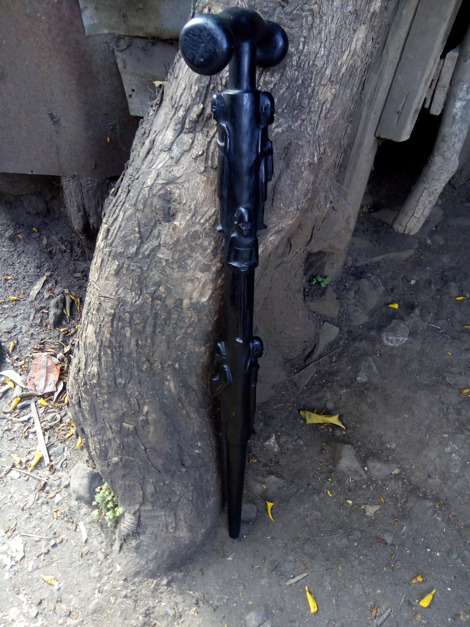 Original African Carved Walking Stick Cane Handmade Kenya Solid Natural ...