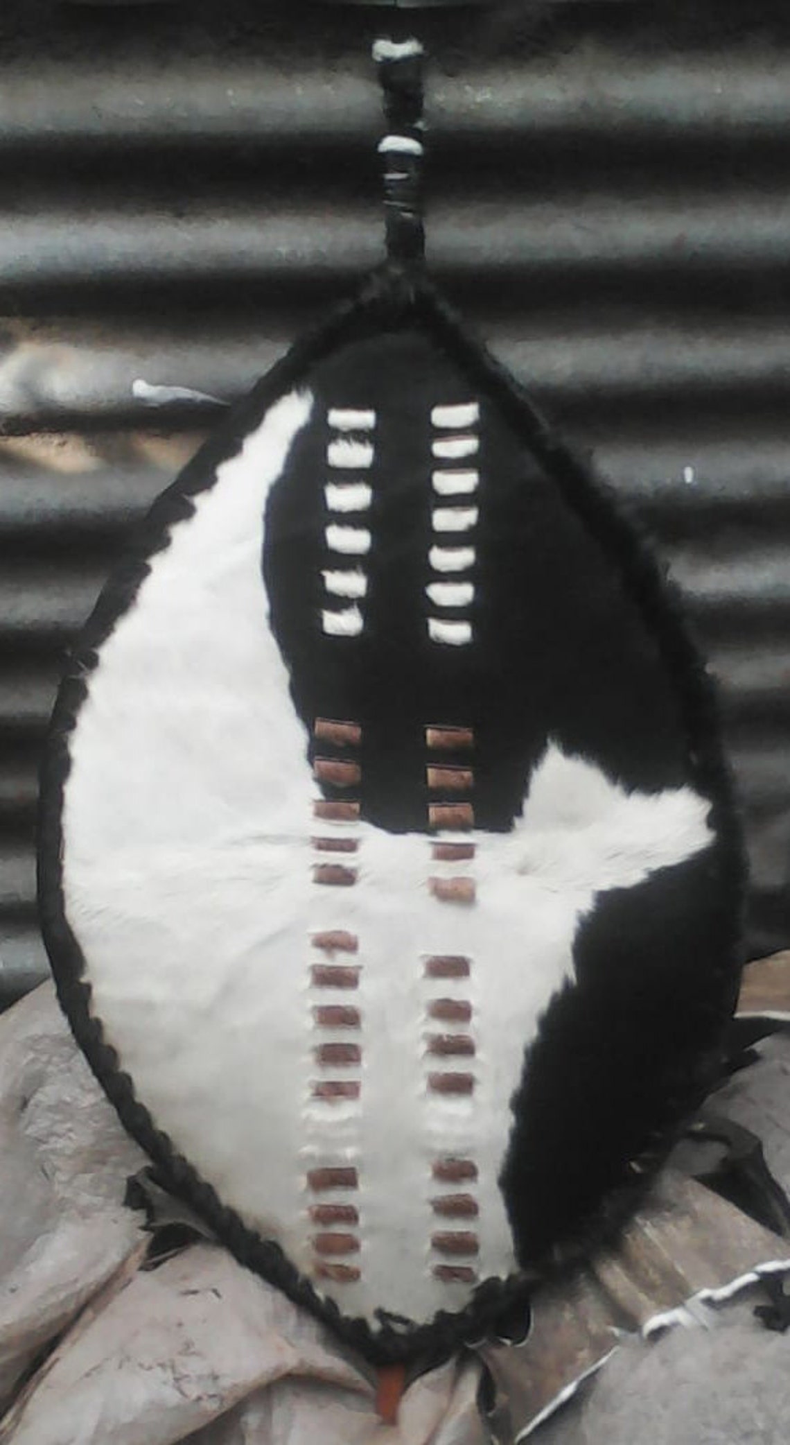 Original Zulu Warriors Shield Fully-functional Black Brown & White ...