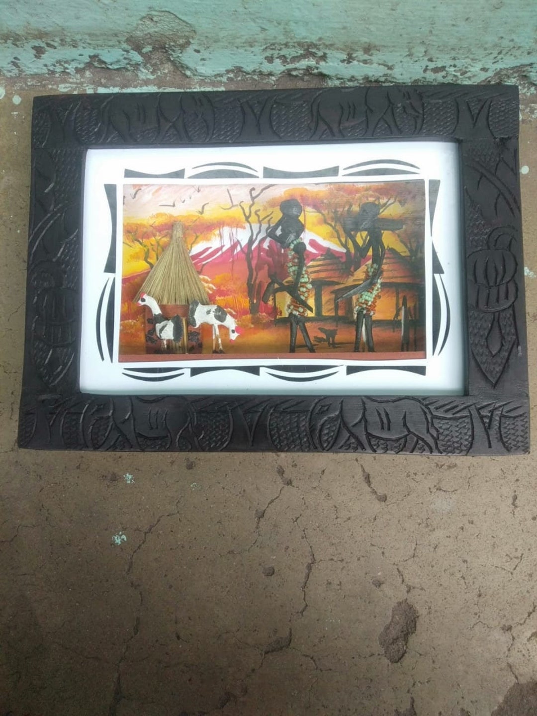 Natural Solid Blackwood African Animals People Sunset Makonde Tribe ...