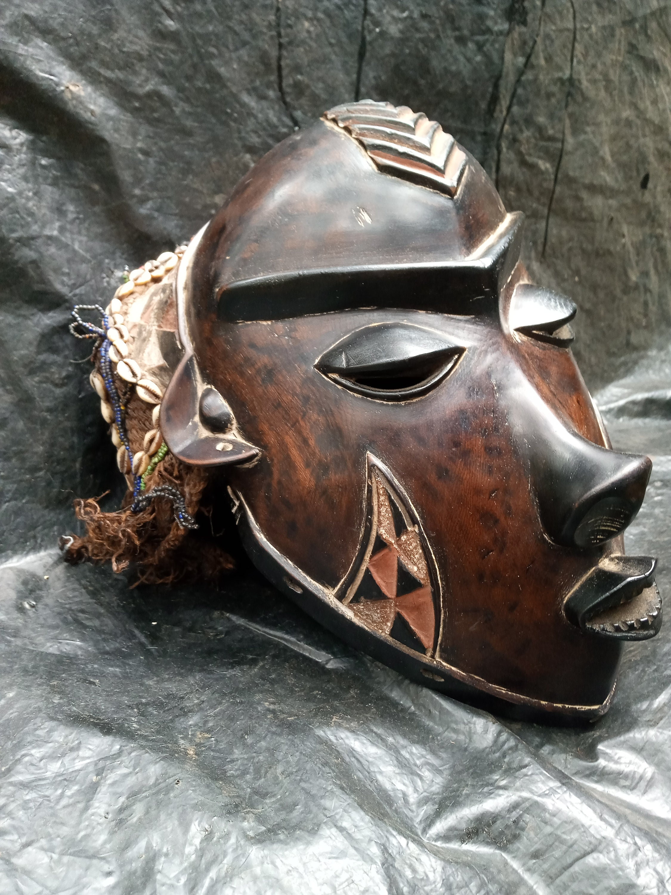 Original Pende Tribe Vintage Tribal Mask Cowry Shells Beads | Etsy