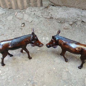 Warthog Carved Kamba Tribe Kenya Solid Ironwood/ Rosewood Animal Statue ...