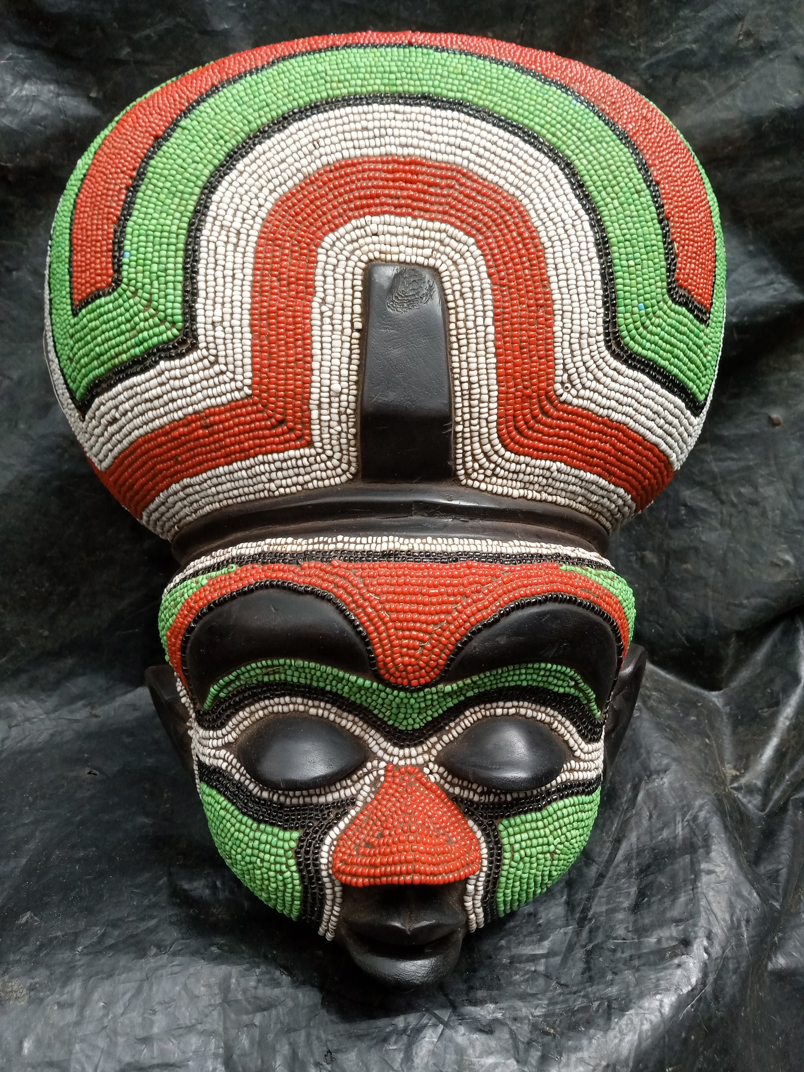 Vintage Lualua Tribe Beaded Striped Rasta Mask DRC Africa | Etsy
