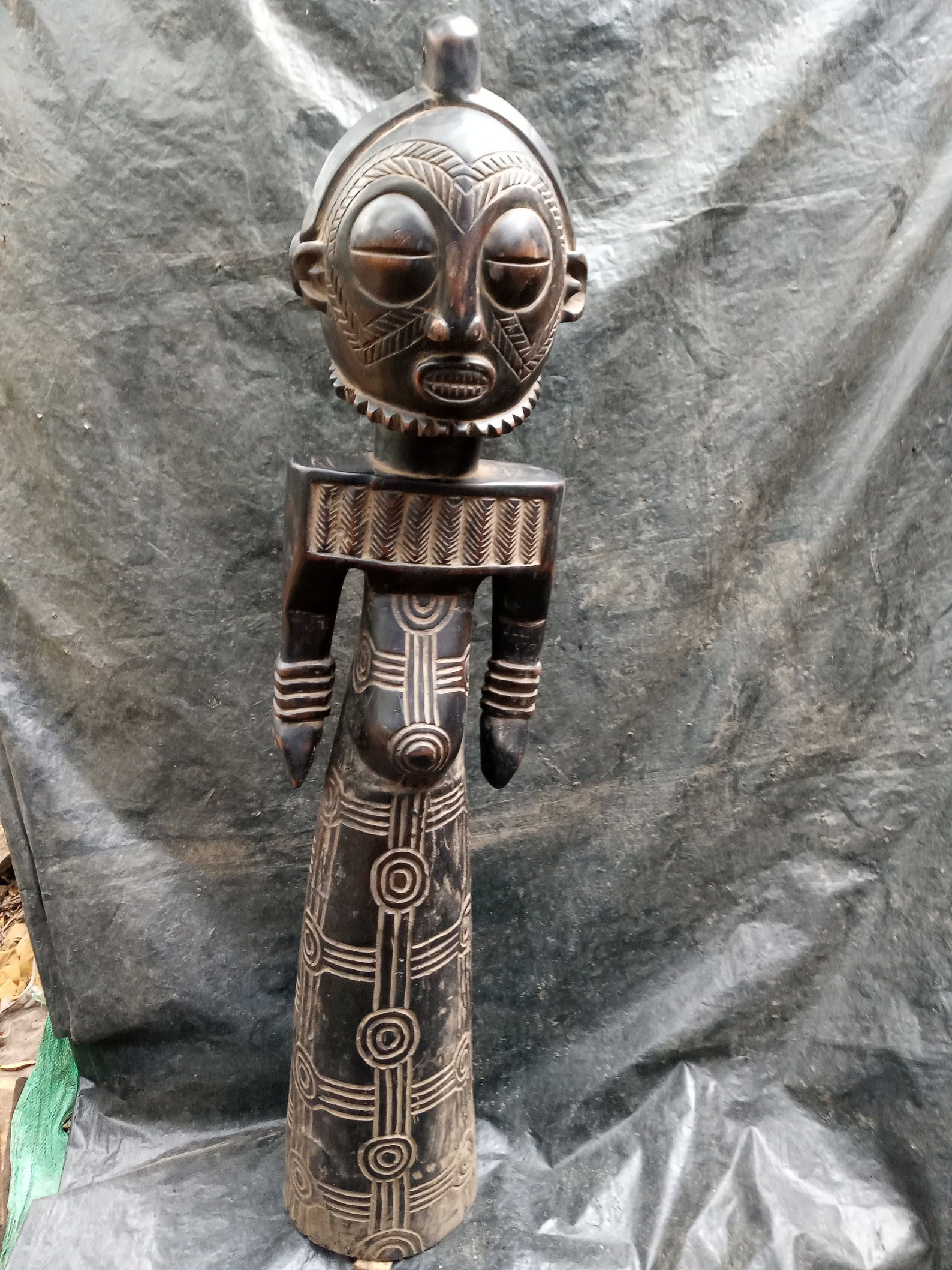 2-sided Vintage Trumpet Buyu Tribe Carved Wood Original DRC - Etsy