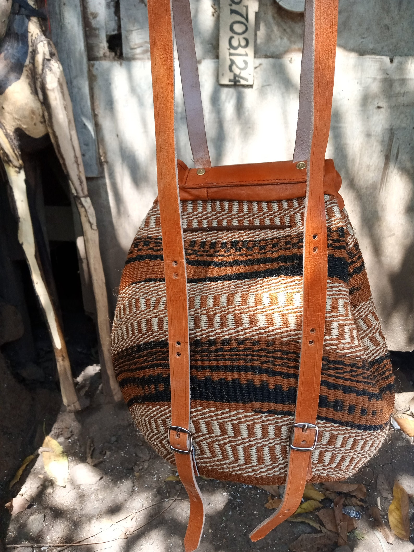 Monkey Bag Leather & Sisel Unisex Backpack Bush Bag Travel | Etsy