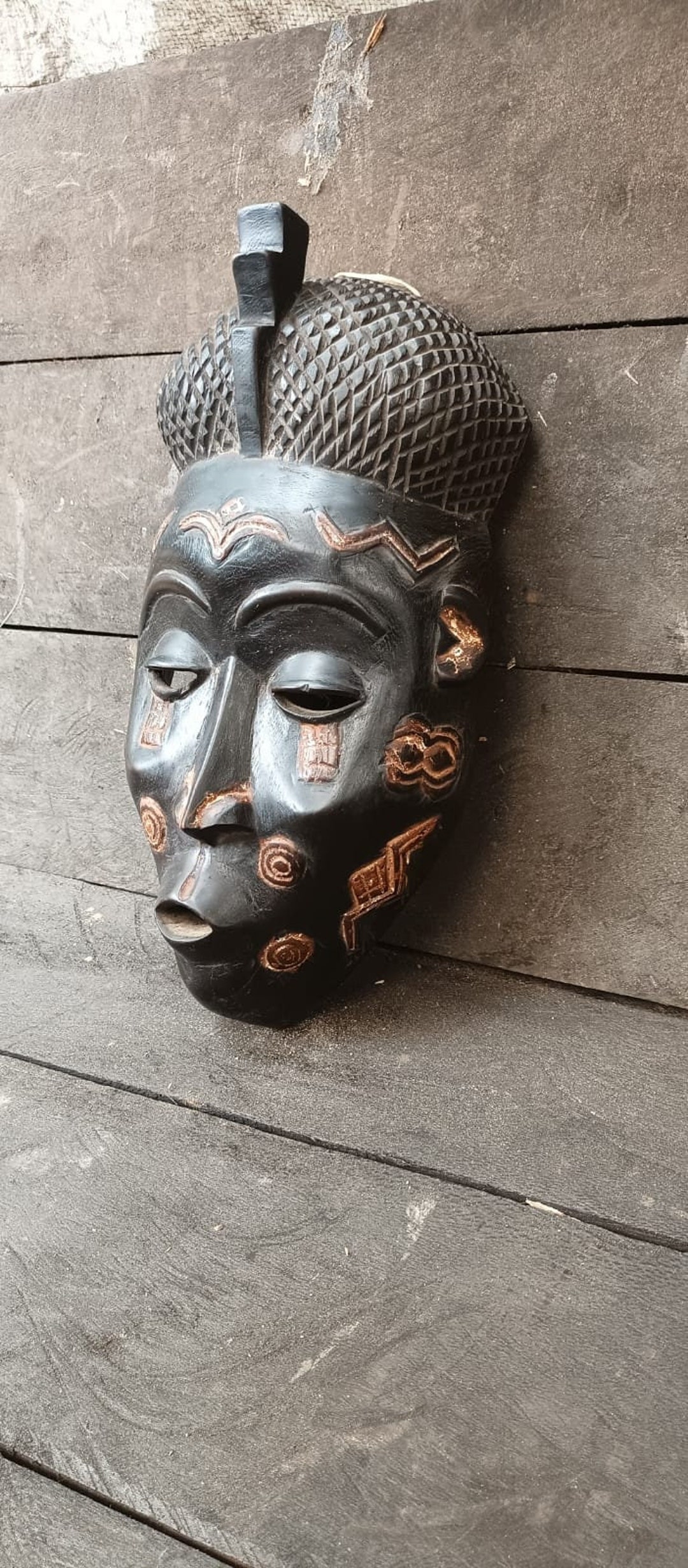 Vintage Lulua Tribe Mask DRC Congo Africa Original Wood Art Carving ...