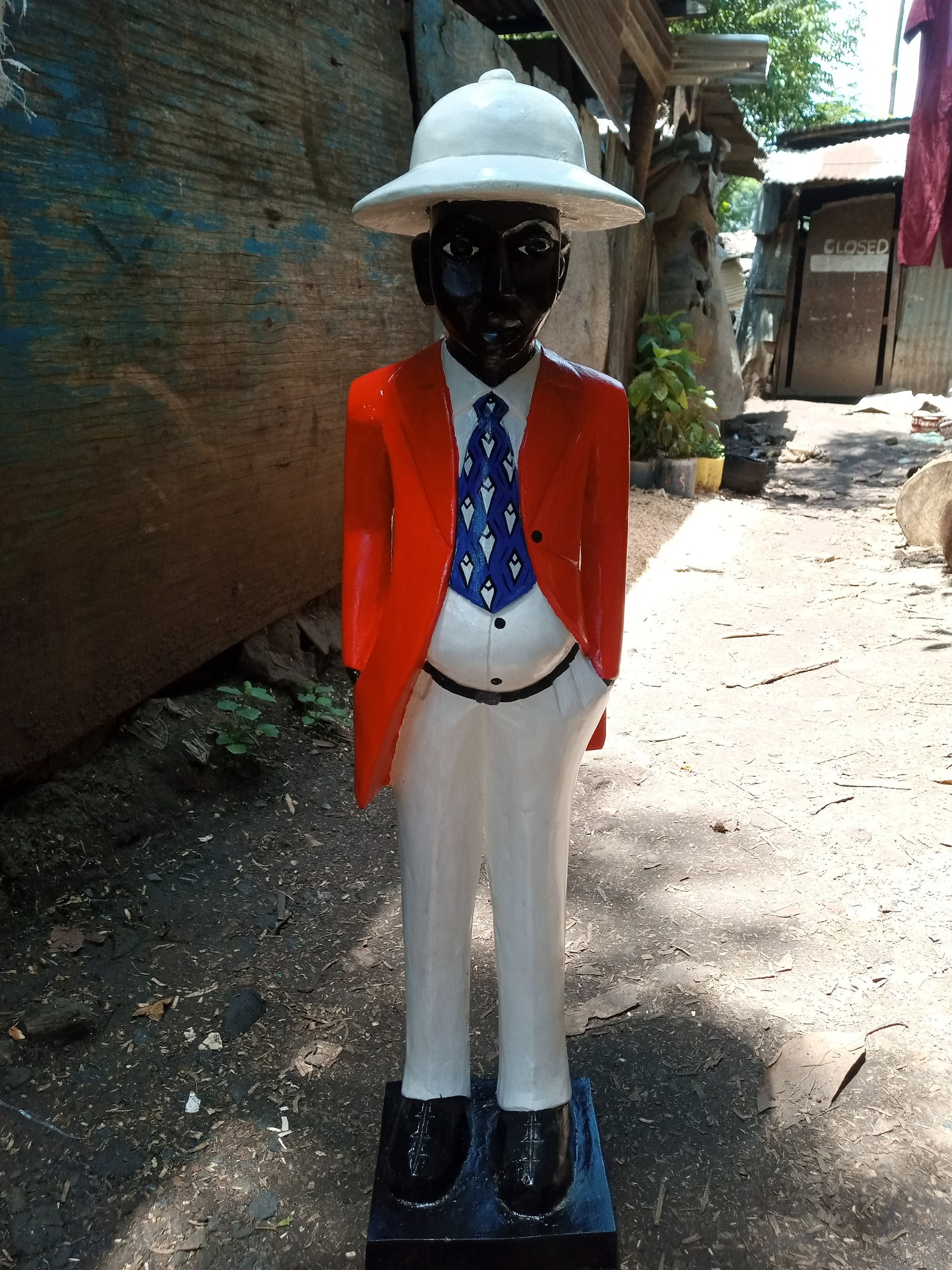 Belgian Congo Man Original 1PC Hand Painted Carved Jacaranda Wood ...