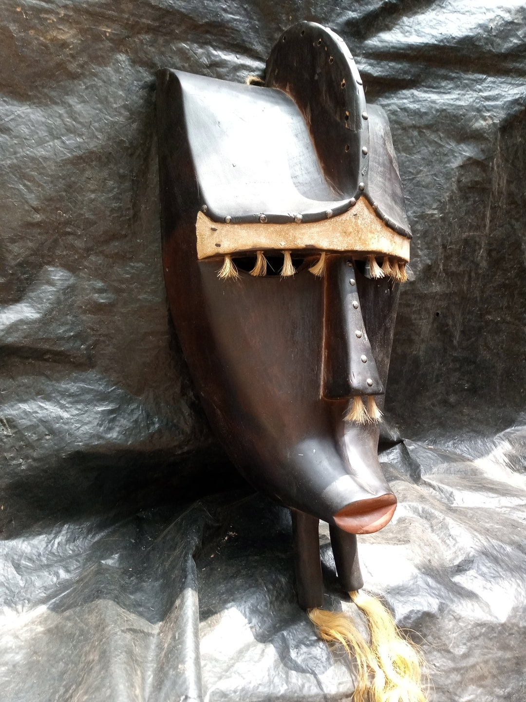 Functional Kwele Tribe Tribal Mask Gabon West Africa Wood Art Carving ...