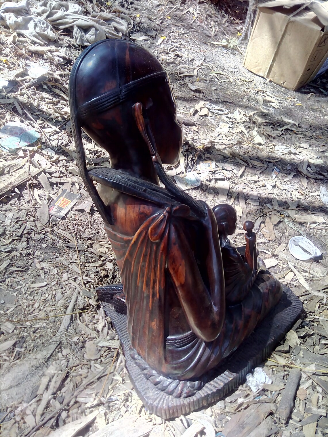 Original 1-Piece Solid Rosewood Kamba Woman And Child | Etsy