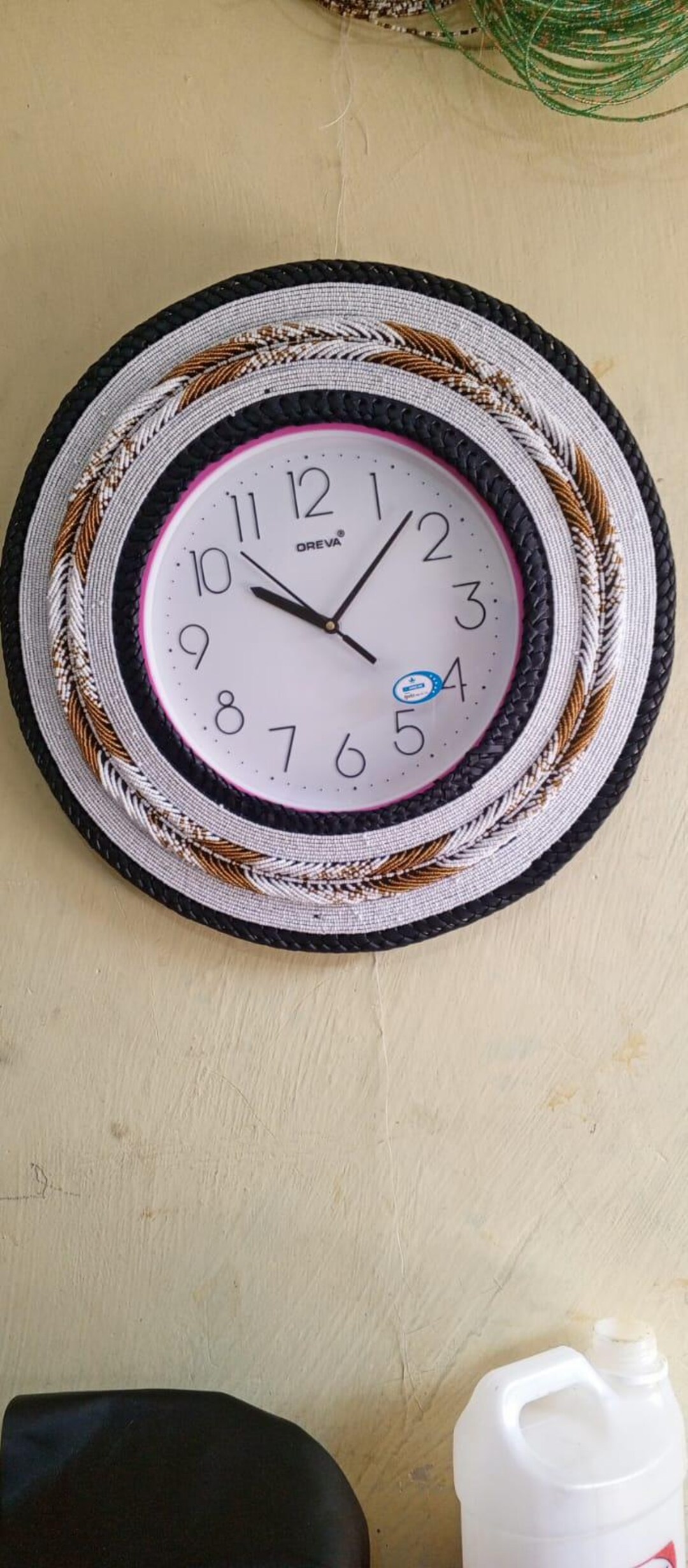 Beaded Clock African Maasai Art Wall Hanging Deco Office Home Business ...