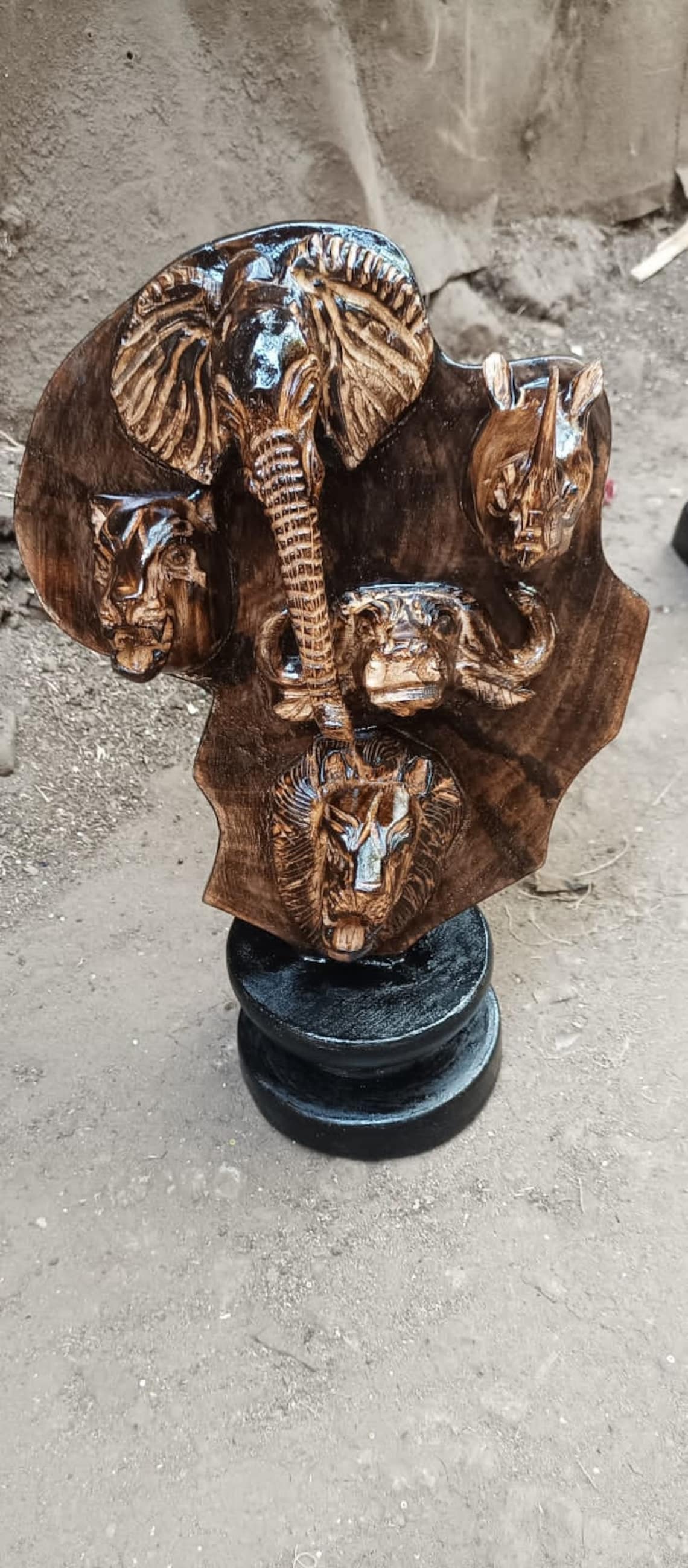 Carved Wood Big 5 Animals Original Kamba Art Kenya Africa | Etsy