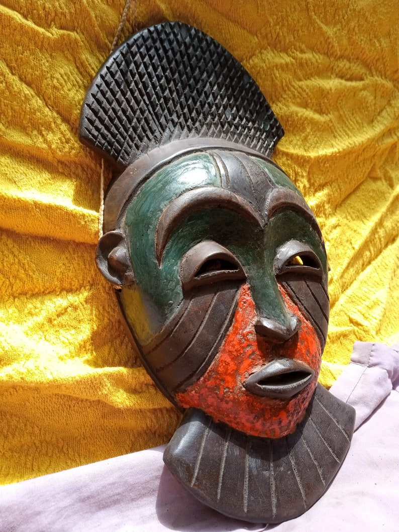 Original Chokwe Tribe Vintage Green Red Black Beard Functional - Etsy