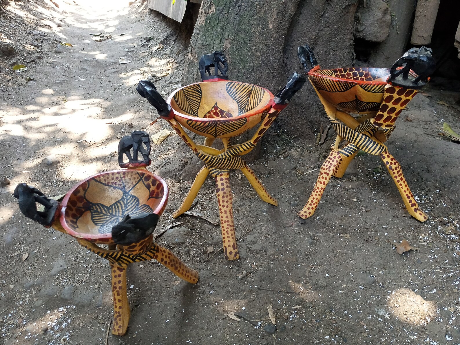 Three Elephants Bowl Plant Holder Hand Carved Jacaranda Wood - Etsy