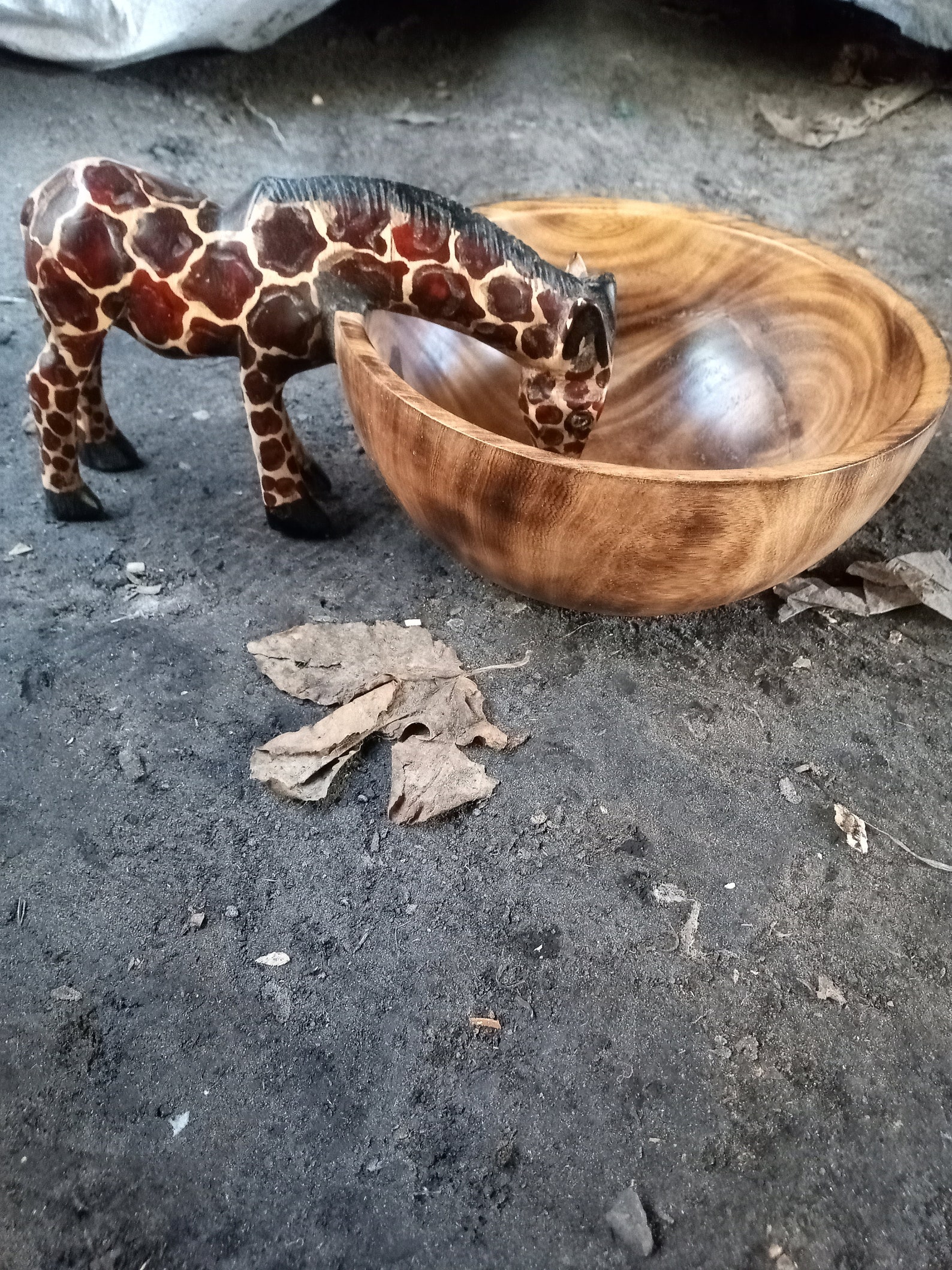 Giraffe Food Cereal Bowl Kamba Tribe Africa Animal Hand Carved - Etsy UK
