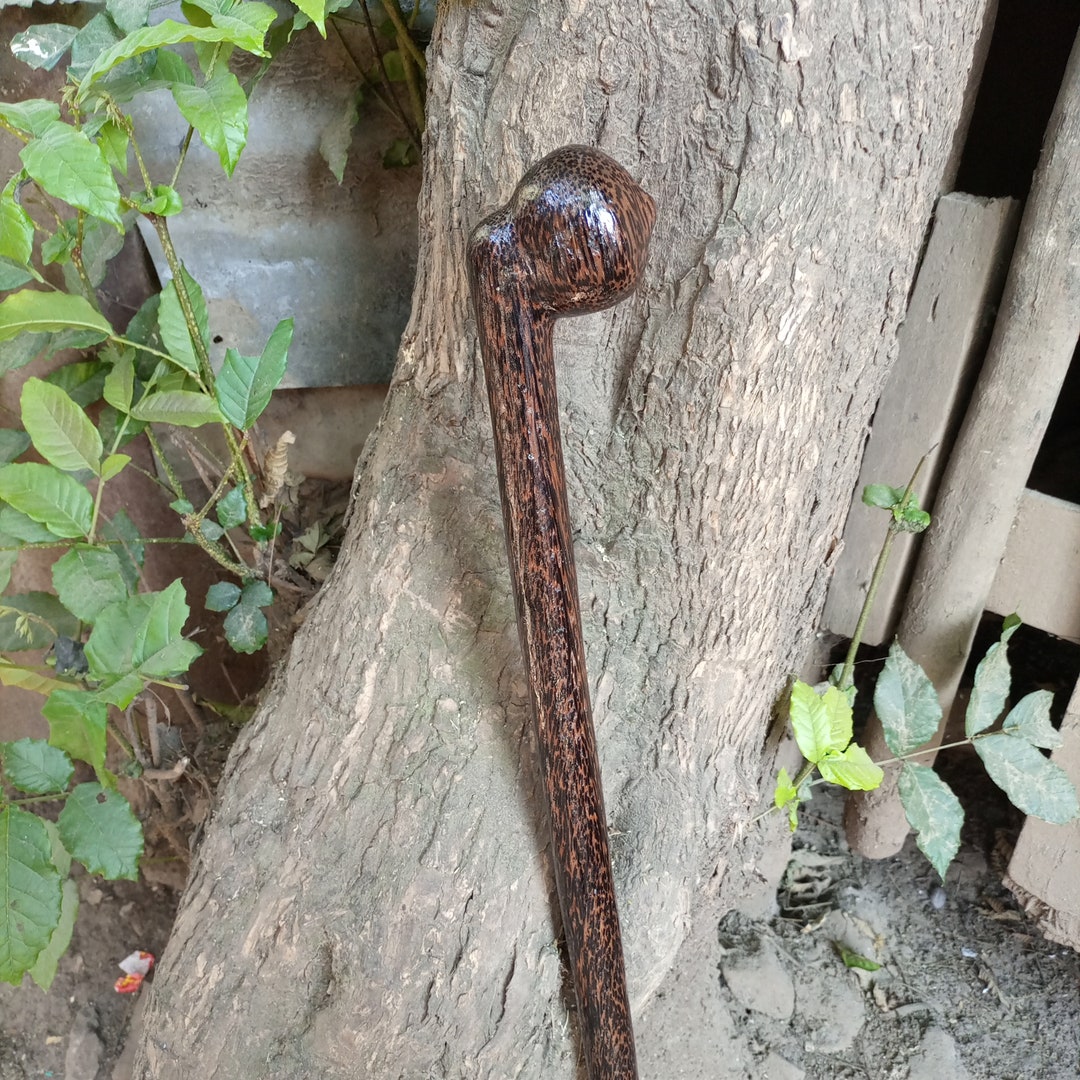 Ambidextrous Offset 1.5 INCH Handle Original Palmwood African Walking ...