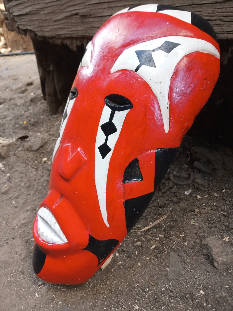 Original Nigerian Yoruba Tribe Medicine Man Mask Doctor Healer Red ...