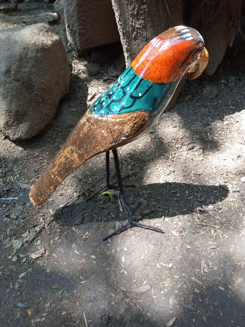 Live Edge Tropical Bird Original Kamba Tribe Hanging Table | Etsy