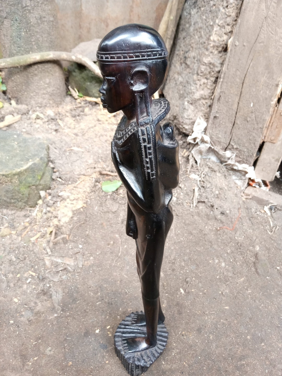 Original 1PC Blackwood or Rosewood Maasai "woman & Baby" Sculpture Kenya Africa Kamba Tribe ...