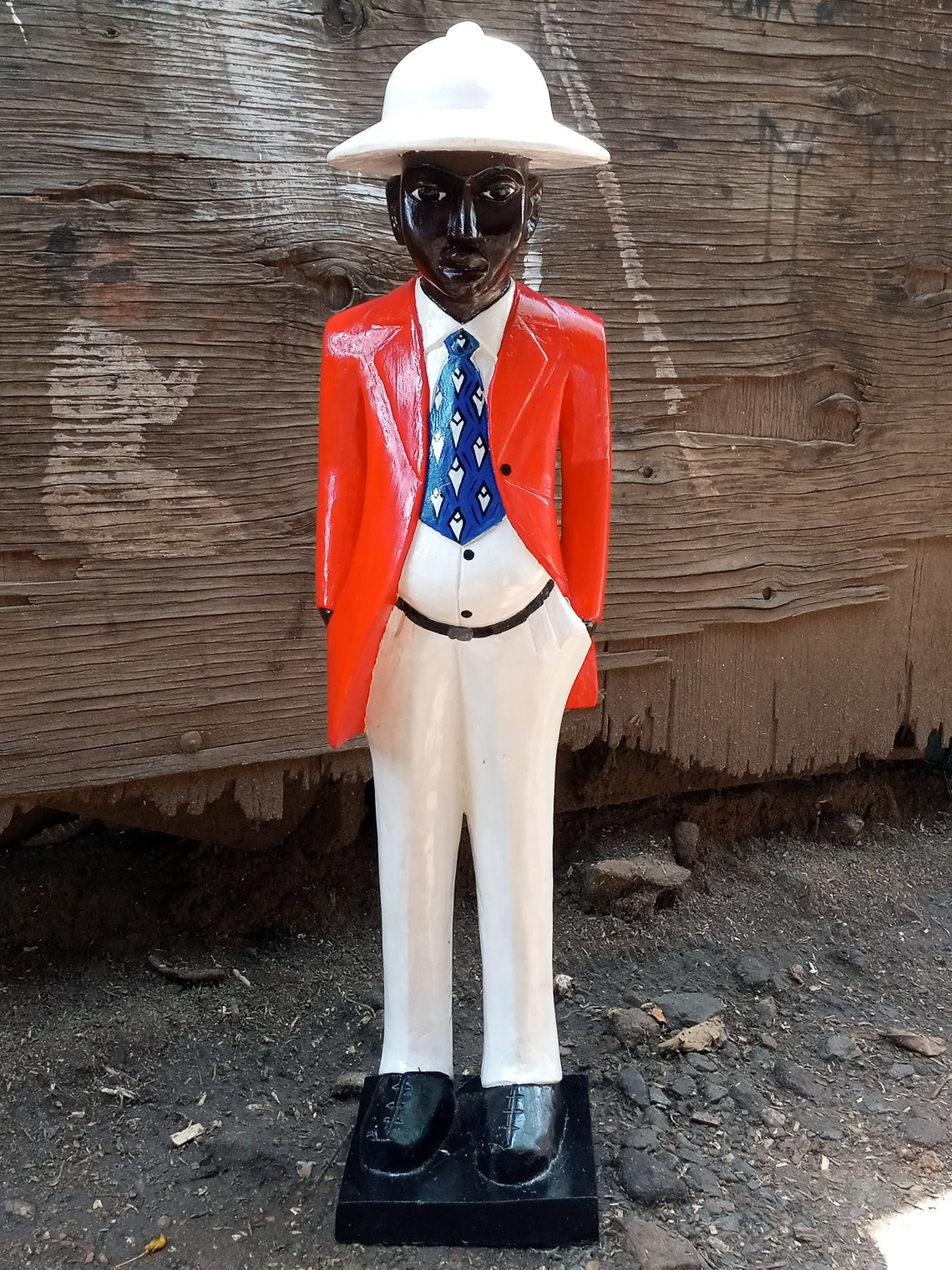 Belgian Congo Man Original 1PC Hand Painted Carved Jacaranda | Etsy