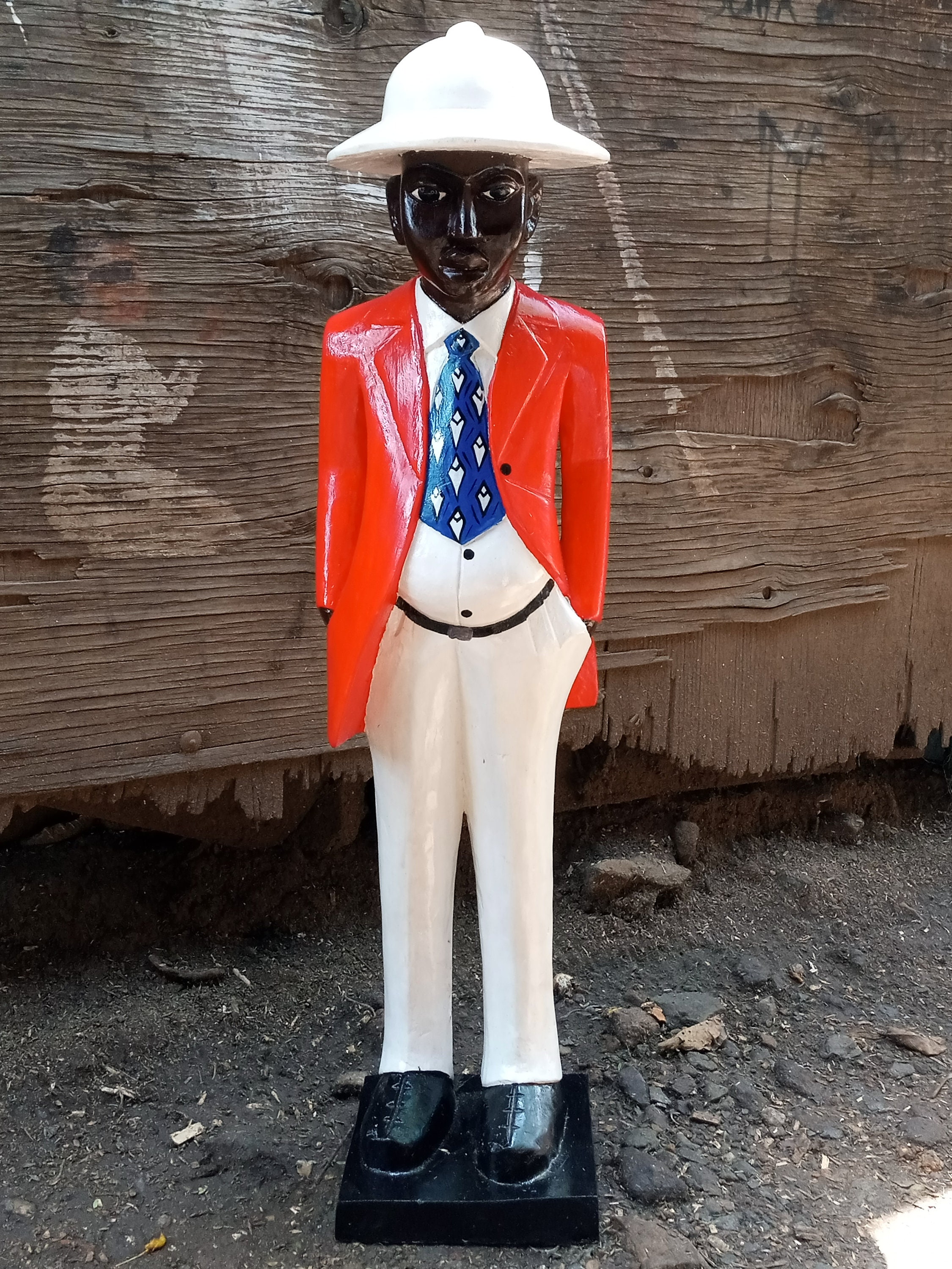 Belgian Congo Man Original 1PC Hand Painted Carved Jacaranda | Etsy