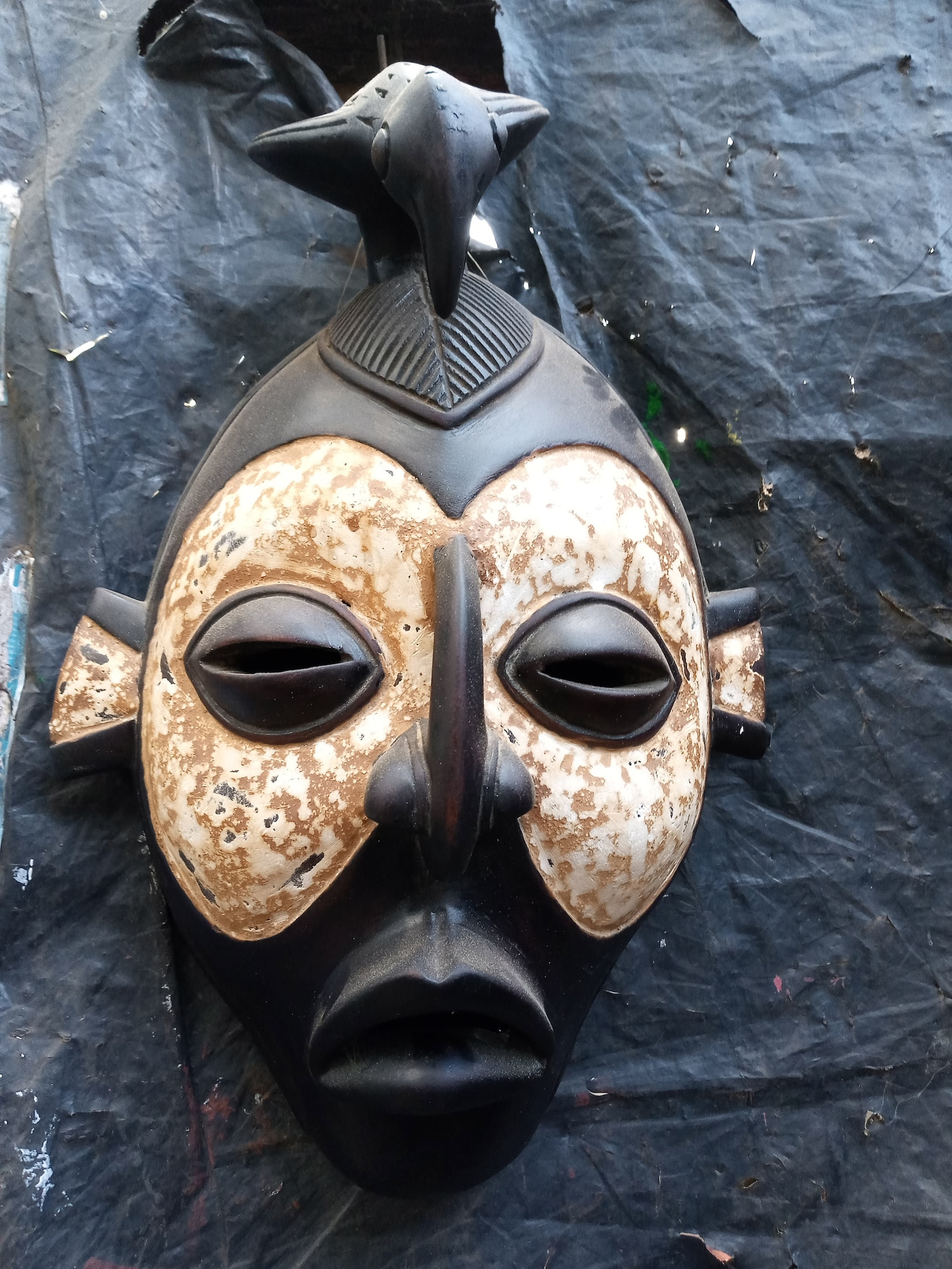 Yaka Tribal Mask Vintage Hand Carved Primitive Style Bird | Etsy