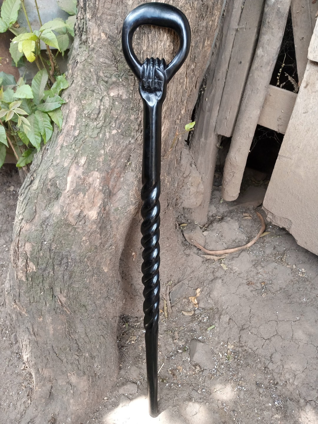 Original 1930's Style African Twisted Hand Walking Hiking Stick Cane ...