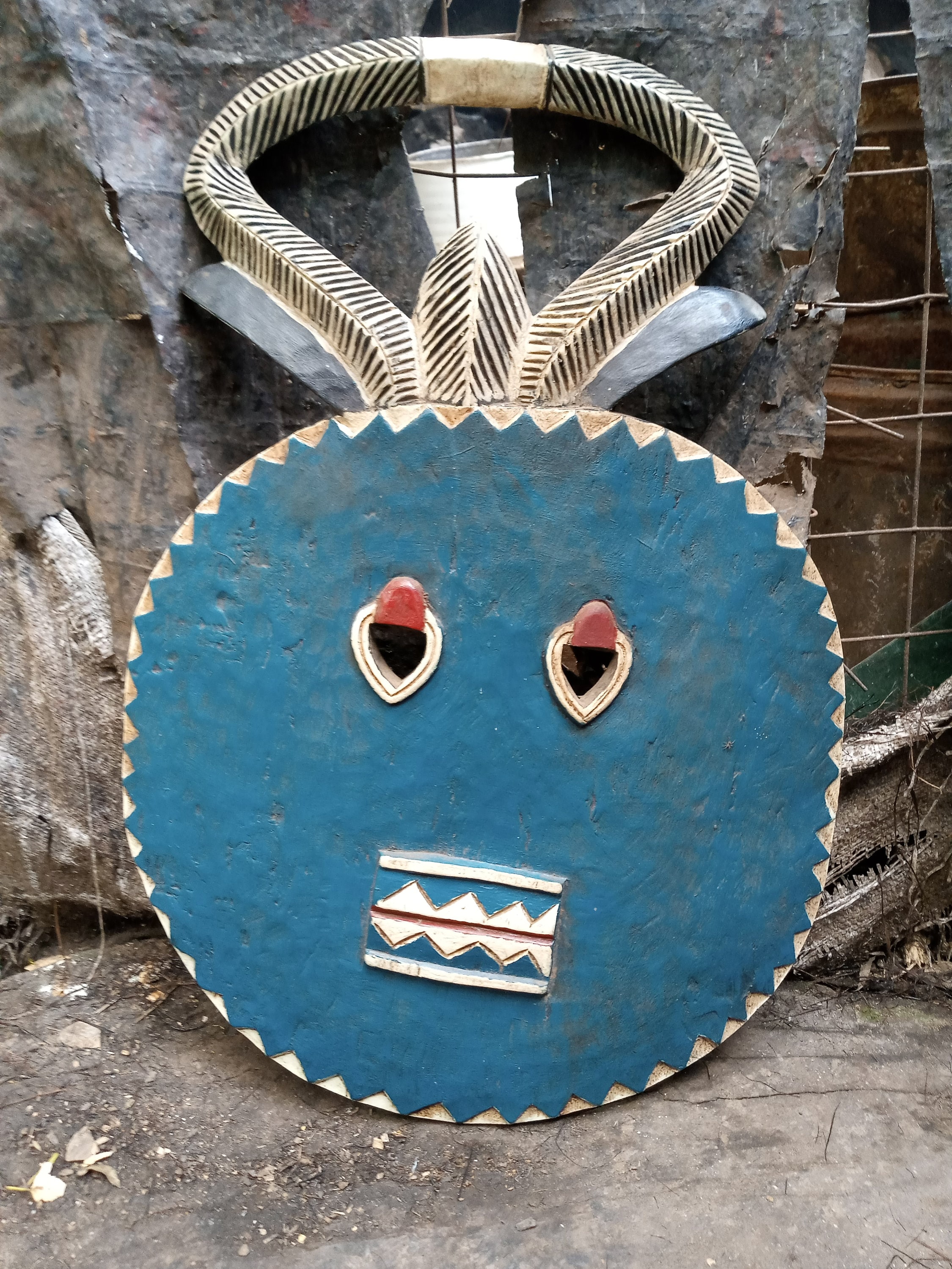 Original Bambara Tribe Tribal Mask DRC Africa Wood Art Carving Shelf ...