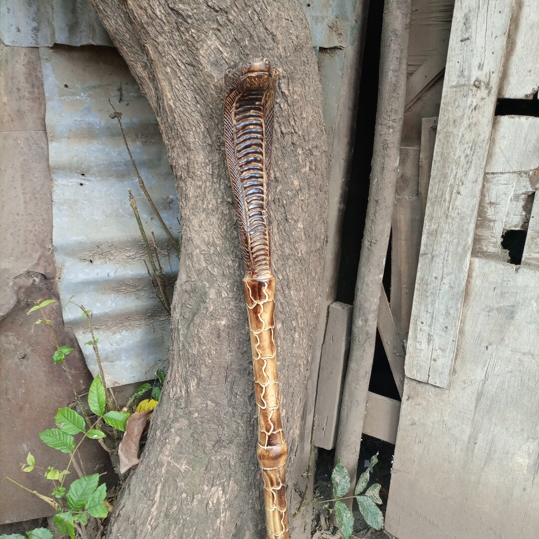 28-67IN Original African Kamba Tribe Cobra Snake Serpent 1PC Solid ...