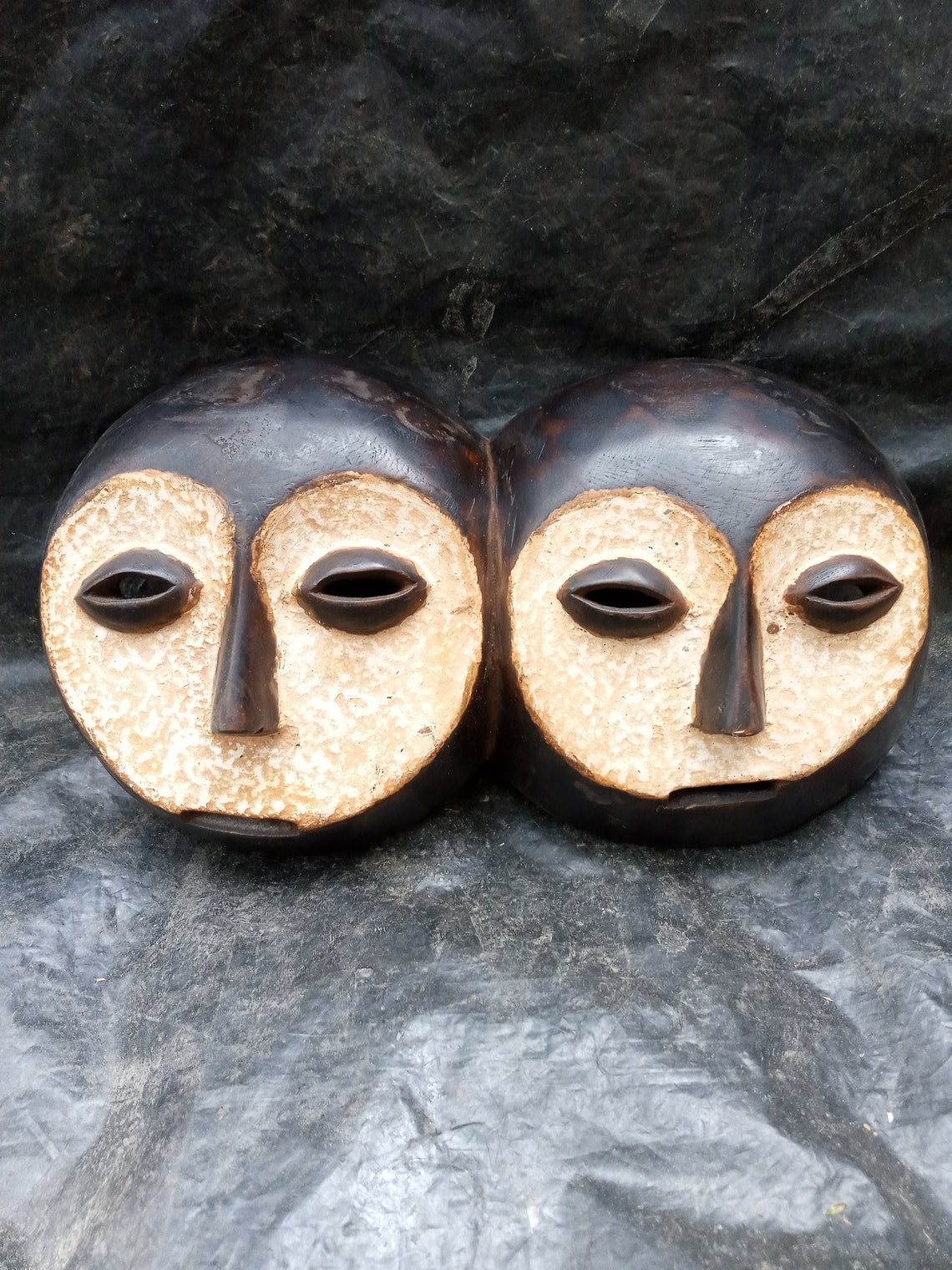 Original Lega Tribe Near Vintage "2 Faces" Mask DRC Africa Wood Art ...