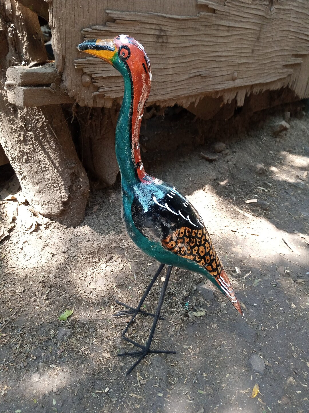 Live Edge Tropical Bird Original Kamba Tribe Hanging Table Shelf Art ...