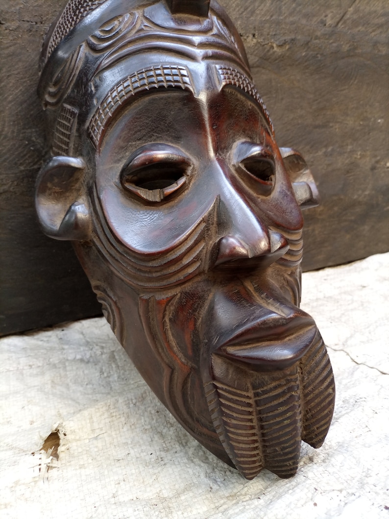 Vintage Lulua Tribe Mask DRC Congo Africa Original Wood Art | Etsy