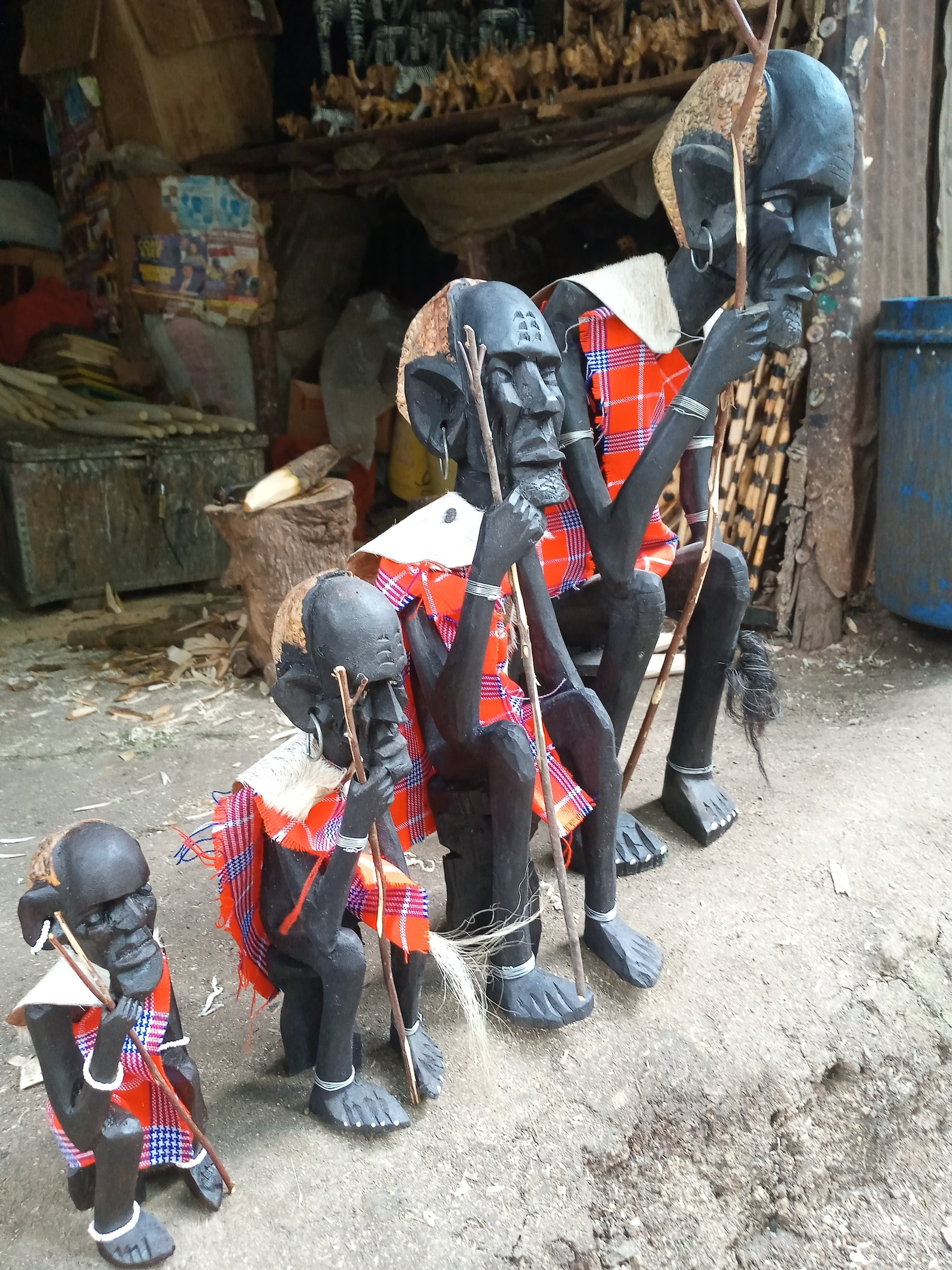 Carved Jacaranda Wood "maasai Elder" Original Kamba Tribal Art Kenya ...
