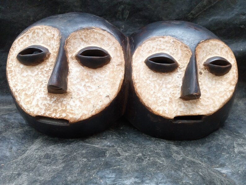 Original Lega Tribe Near Vintage 2 Faces Mask DRC - Etsy