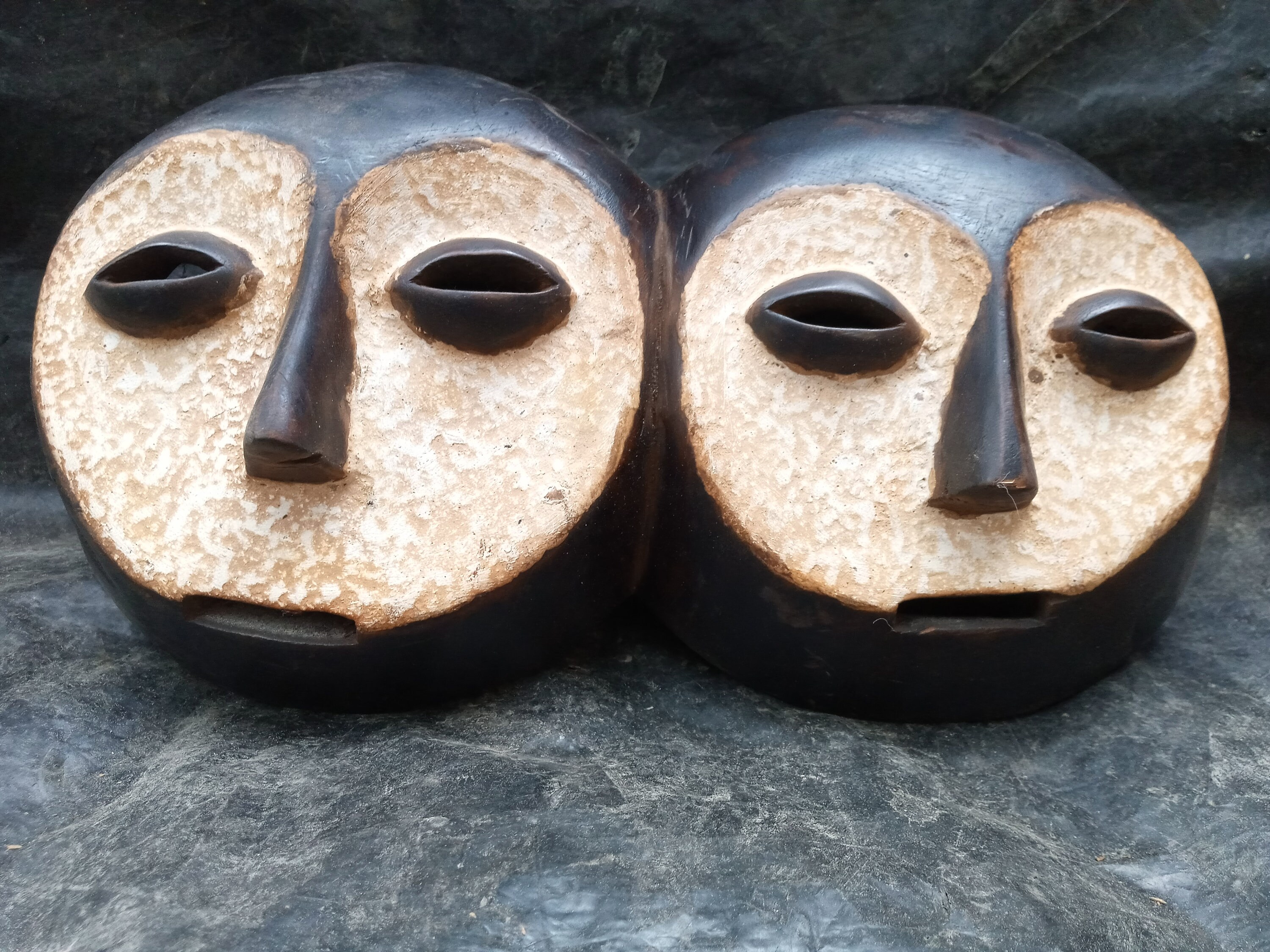 Original Lega Tribe Near Vintage "2 Faces" Mask DRC Africa Wood Art ...