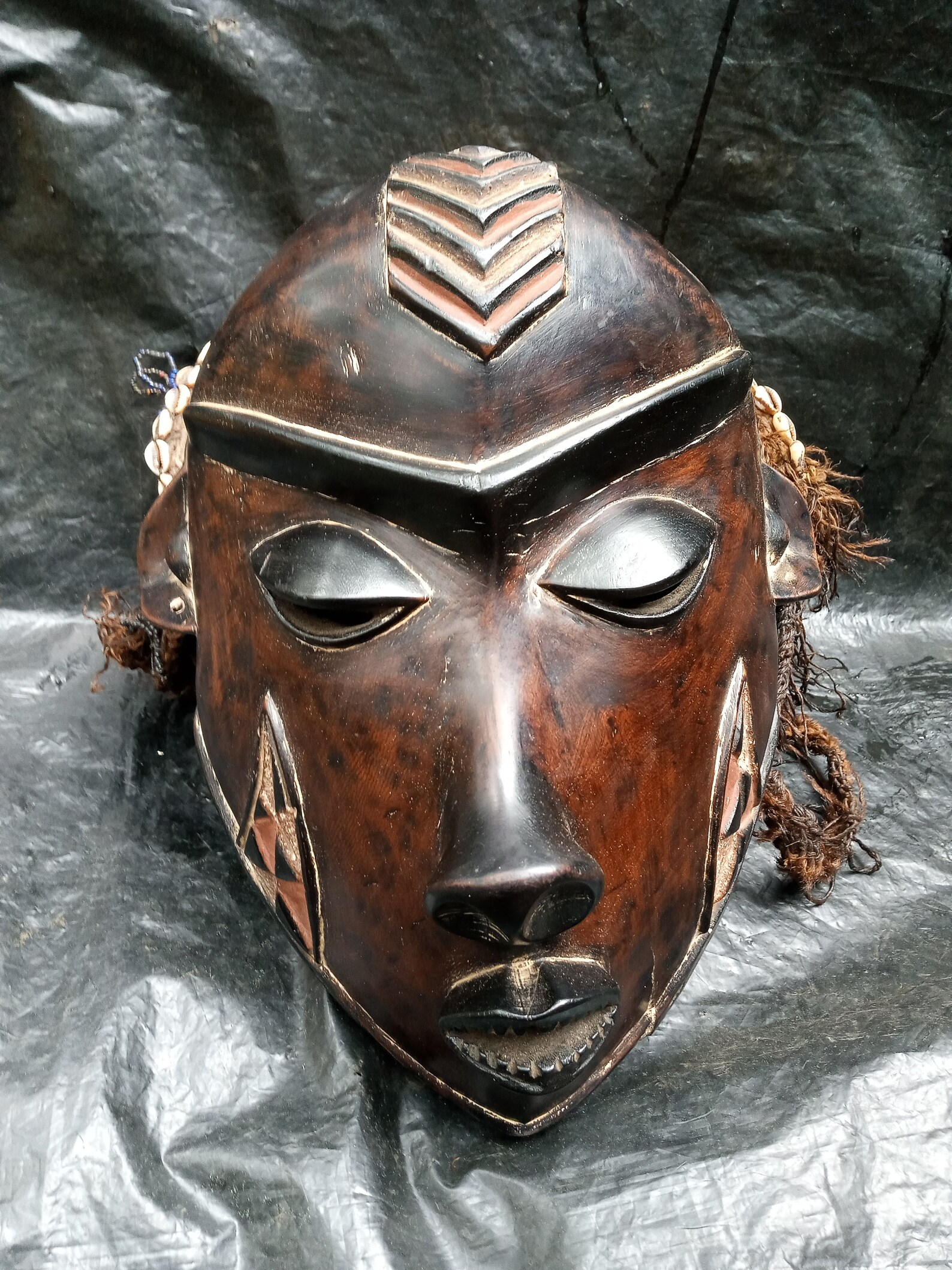 Original Pende Tribe Vintage Tribal Mask Cowry Shells Beads Fully ...